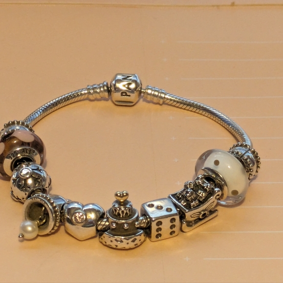 Pandora | Jewelry | Pandora Bracelet With Spacers And Charms | Poshmark